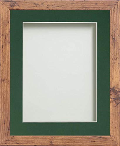 Frame Company Allington Rustic Photo Frame with Bottle Green Mount, 6×4 ...