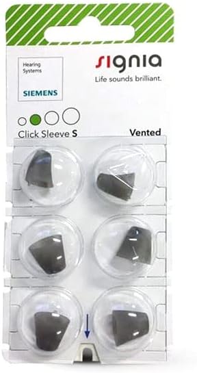 Signia Click Sleeves Vented (Pack of 6) for Siemens, Signia and Audio ...