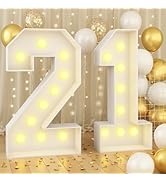 Amazon.com: 4ft Light Up Numbers Marquee 50 Numbers with Lights White ...