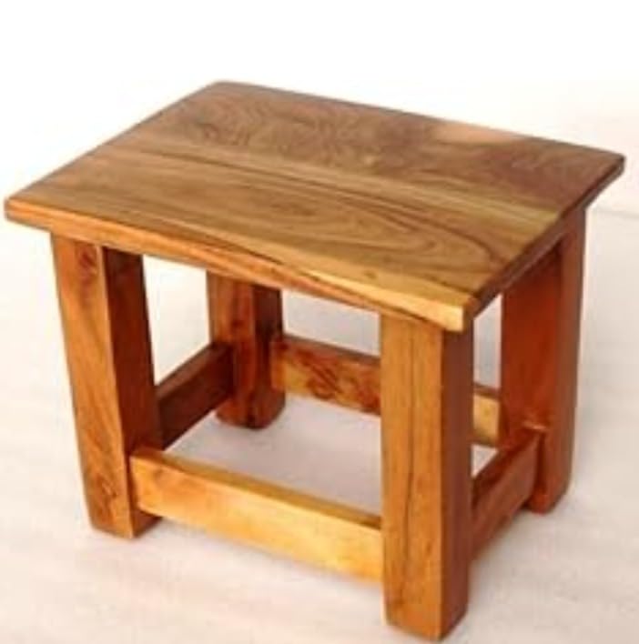 LALITA HANDICRAFT Sheesham Wood Sitting Stool for Home Living Room ...