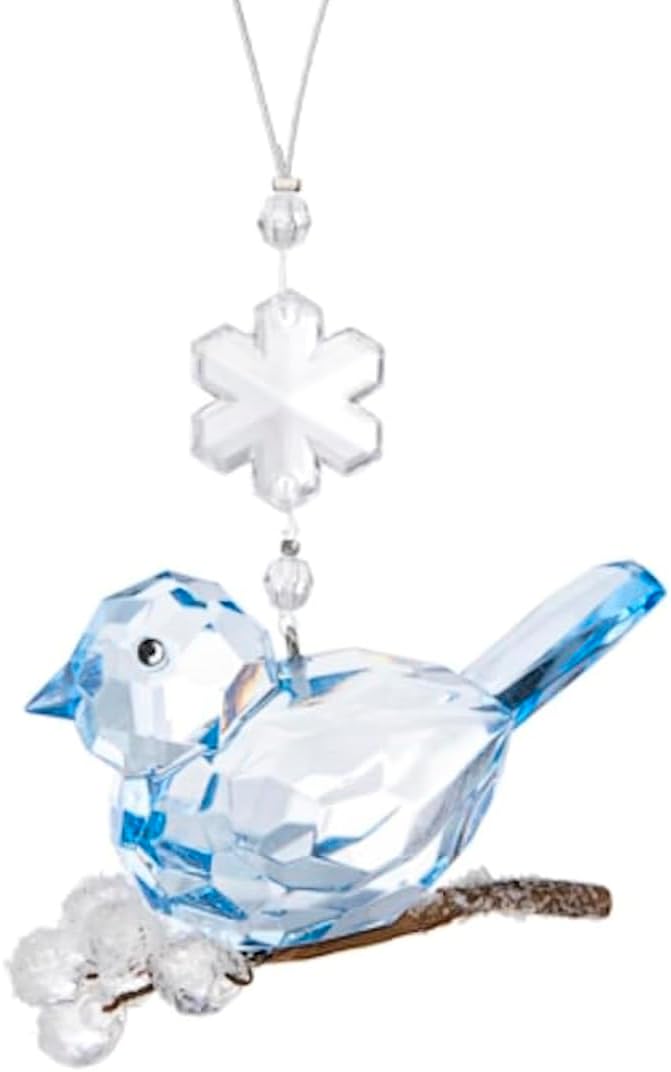 Amazon.com: The Bridge Collection Crystal-Style Blue Bird Ornament ...