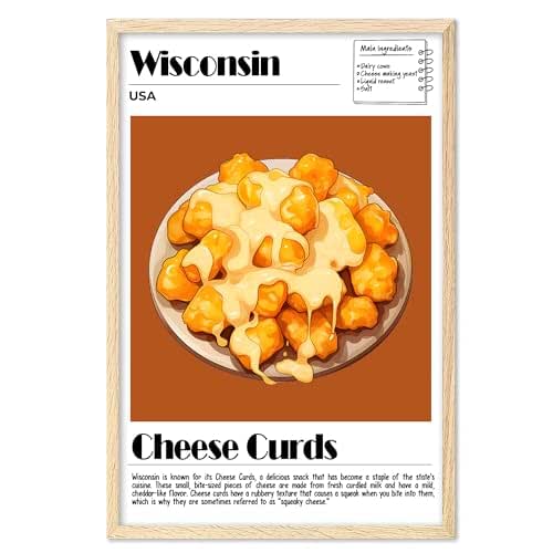 Amazon.com: Cheese Curds Poster, Food Wall Art, USA Food Print, Modern ...