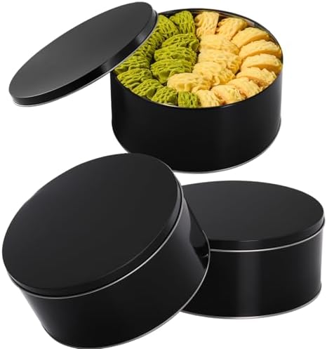 Amazon.com: Coloch 2 Pack Tin Cookie Snack Jars with Lid, Metal Biscuit ...