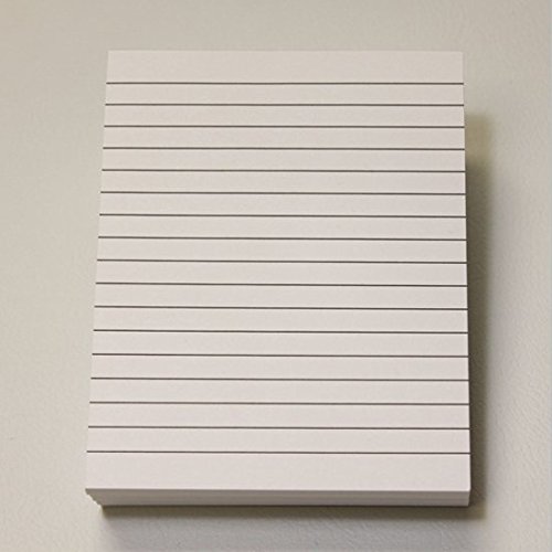 White Memo Pads/Notepads, With Black Ruled Lines, Size 8.5 x 11, 50 ...