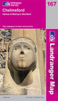 Chelmsford, Harlow & Bishop? Stortford OS Landranger Map 167: Amazon.co ...