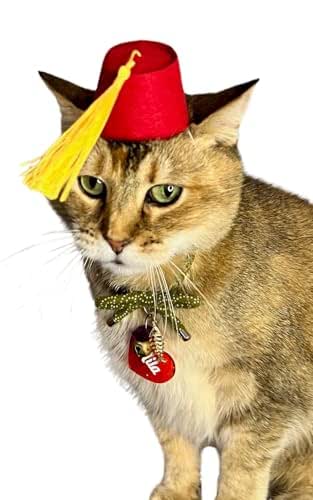 Amazon.com: Fez for your Cat, mini Fez hat for Dog or Pet Play as ...