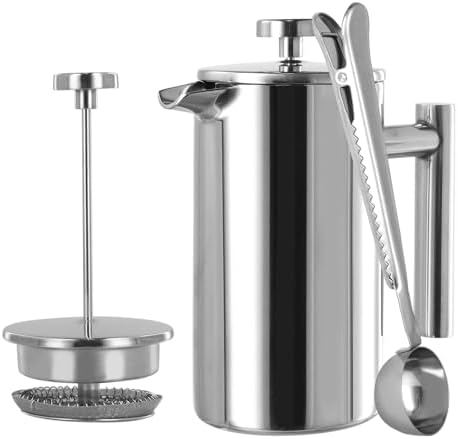 Catime Cafetiere 2 Cups, French Press Coffee Maker Stainless Steel ...