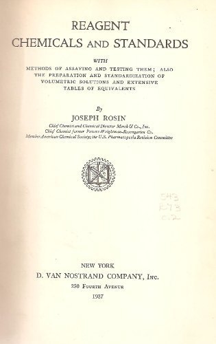 Reagent Chemicals & Standards 1ST Edition: Amazon.com: Books