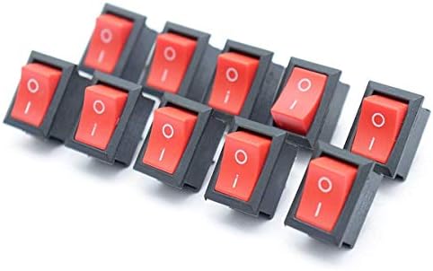 FEDUS (10psc) Small Mini Boat On/Off Rocker Switch Snap-in 2-Pin Red ...