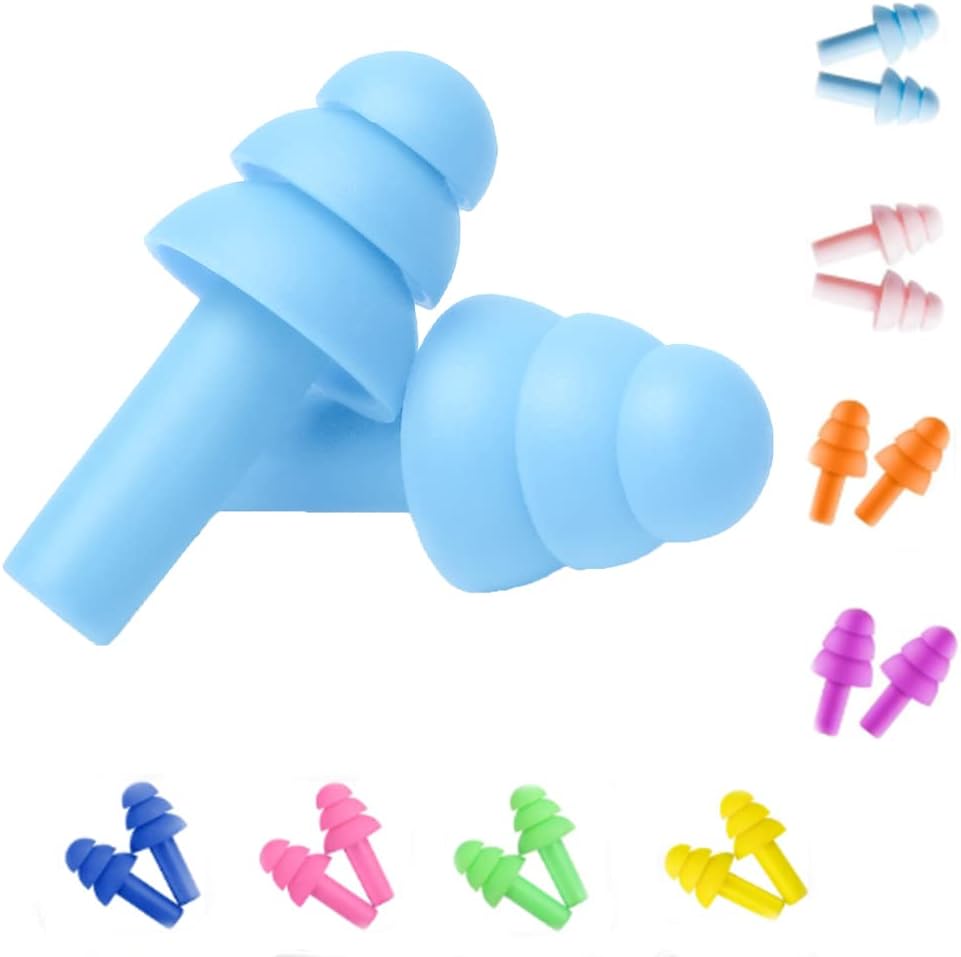 Amazon.com: 10 Pairs Noise Cancelling Ear Plugs, Premium Soft Silicone ...