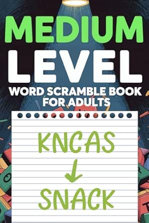 MEDIUM LEVEL Word Scramble book for Adults - Pocket Size Print Word ...