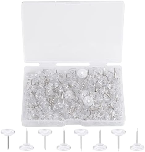 Amazon.com: SAREAL Clear Thumb Tacks for Wall Hangings, 150 Pcs Push ...