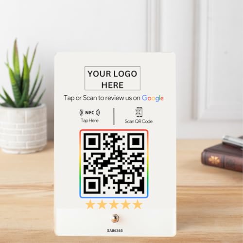Custom Review NFC Standee with QR Code | Boost Business Reviews with ...