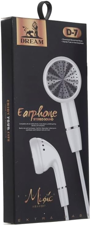 Dream Wired Earphone D-7, White + 2 Year Warranty from Dream Store: Buy ...