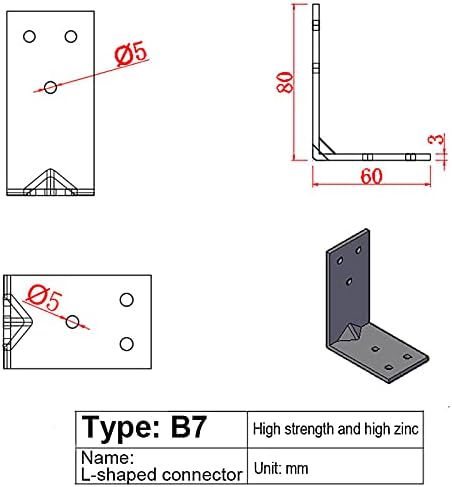 Corner Braces Brackets Plates with Beading, Angle Joist Connectors,L ...