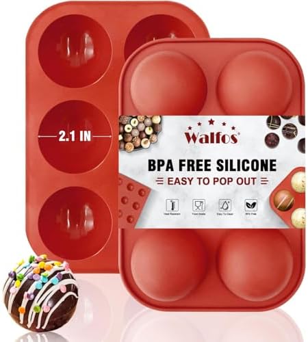 Amazon.com: 5 Pack Ball Chocolate Candy Mold, 6-Cavity Ball Shape ...