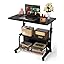 Amazon.com: QZMDSM Portable Rolling Desk on Wheels Adjustable Height ...