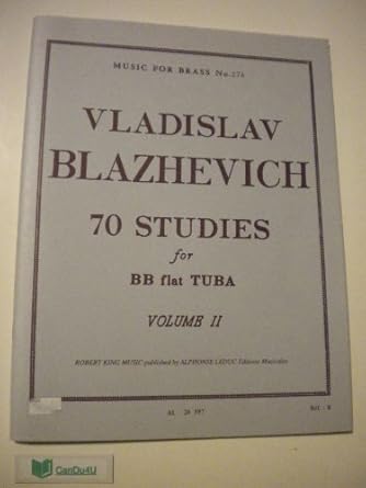 70 Studies for BB Flat TUBA Volume II: Vladislav Blazhevich: Amazon.com ...