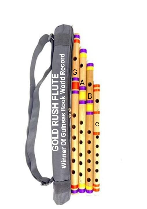GOLD RUSH FLUTE G+A+B+C Four Pieces Set Combo Pack Six Holes Bamboo ...