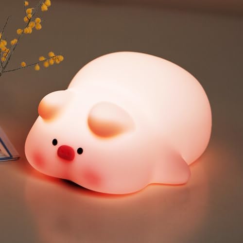 Cute Pig Lamp, Fun Lying Flat Pig Night Light, LED Squishy Animal ...