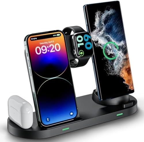 Amazon.com: 3 in 1 Wireless Charging Station for Apple MagSafe Charger ...