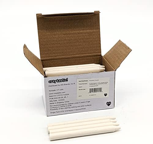 Amazon.com: Craytastic! Bulk Unwrapped Crayons Box of 52 (White) for ...