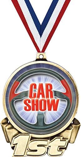 Amazon.com : Car Show First Place Medal, 3" Gold Auto Show Trophy Medal ...