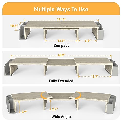 Snapklik.com : Simple Houseware Desk Dual Monitor Stand Riser