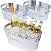 Amazon.com: 3 Pcs Galvanized Tub 3 Gallon Ice Bucket Metal Drink ...