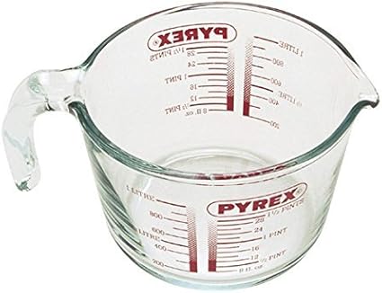 Deluxe Pyrex Stain Resistant Glass Measuring Jug, 1L : Amazon.co.uk ...