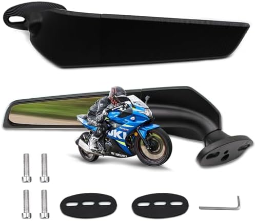 Amazon.com: Motorcycle Mirrors Adjustable 360° Rotating Stealth Wind ...