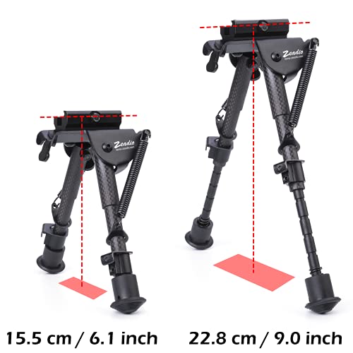 Zeadio Carbon Fiber Bipod with Quick Release Picatinny/Weaver Mount (6 ...