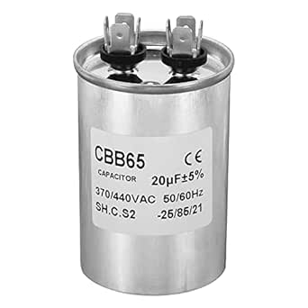 Amazon.com: PATIKIL 20uF 20MDF 370/440VAC Fan Start Capacitor, CBB65 Circular Run Capacitor for ...