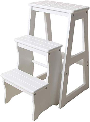 Buy Three-tier Step Stairs Stool Ladder Solid Wood Kitchen Ladder Stool ...