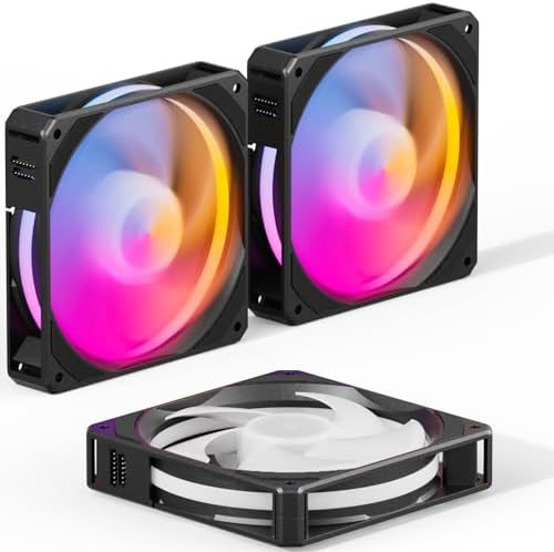upHere 120mm 3PIN Case Fan Low Noise High Airflow Ultra Quiet High ...