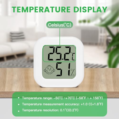 PAIRIER Room Thermometer Indoor,Mini Digital Thermometer Room ...