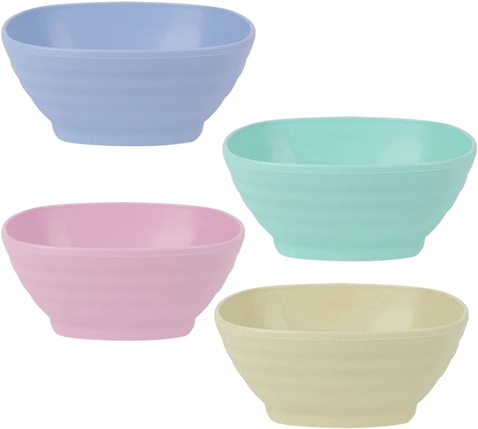 Amazon.com: Zgwansui 20 OZ Unbreakable Cereal Bowls Set of 4, Wheat ...