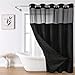 Amazon.com: eachope no Hook Shower Curtain and Liner Set，Boho Style with See Through Top Window ...