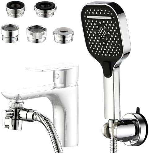 Sink Hose Shower Sprayer Attachment - Faucet Extension w/ 5 Adapters ...