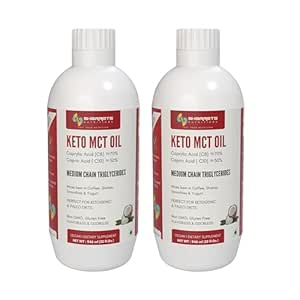 Sharrets Keto MCT Oil-32 fl Oz x 2 - Premium Medium Chain Triglycerides for Bulletproof Coffee ...