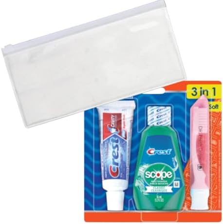 Amazon.com : CHEVAUX Travel Toothbrush Kit with Mini Toothbrush, Toothpaste, and Mouthwash ...
