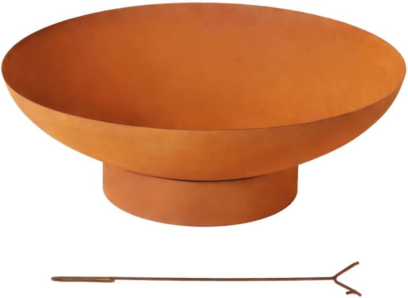 Grillz 80cm Fire Pit Bowl Campfire Rustic Iron Outdoor Wood Burner ...