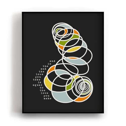 Amazon.com: The End Song Lyric Poster - Mid-Century Modern Wall Art ...