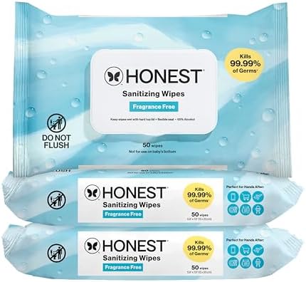 Amazon.com: The Honest Company Fragrance-Free Sanitizing Alcohol Wipes ...