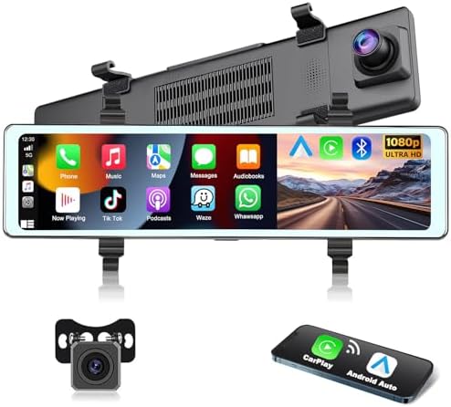 Amazon.com: Podofo Front and Rear View Camera Wireless Carplay Android ...