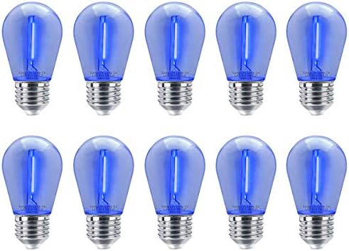 10 Pack 1w LED Coloured Lights Bulbs Clear Glass Edison Screw E27 Retro ...