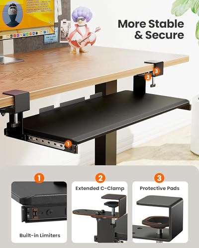 Snapklik.com : ErGear Keyboard Tray Under Desk, Corner Keyboard Tray