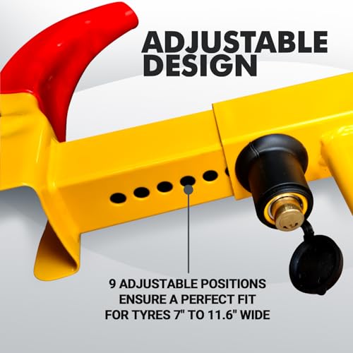 Wheel Clamp - Heavy Duty Anti-Theft Security Lock for Cars, Caravans ...