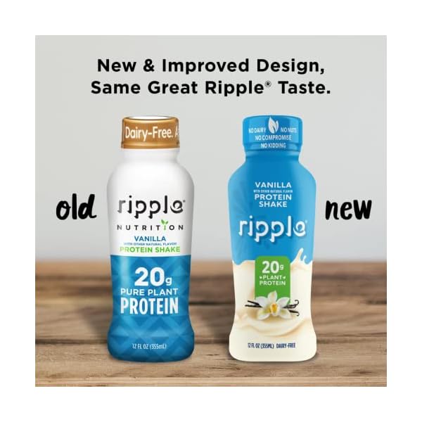 Ripple Vegan Protein Shake | Vanilla | 20g Nutritious Plant Based Pea ...