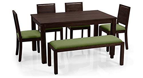 Rani Sati Furniture Solid Wood 6 Seater Dining Table with 1 Cushion ...